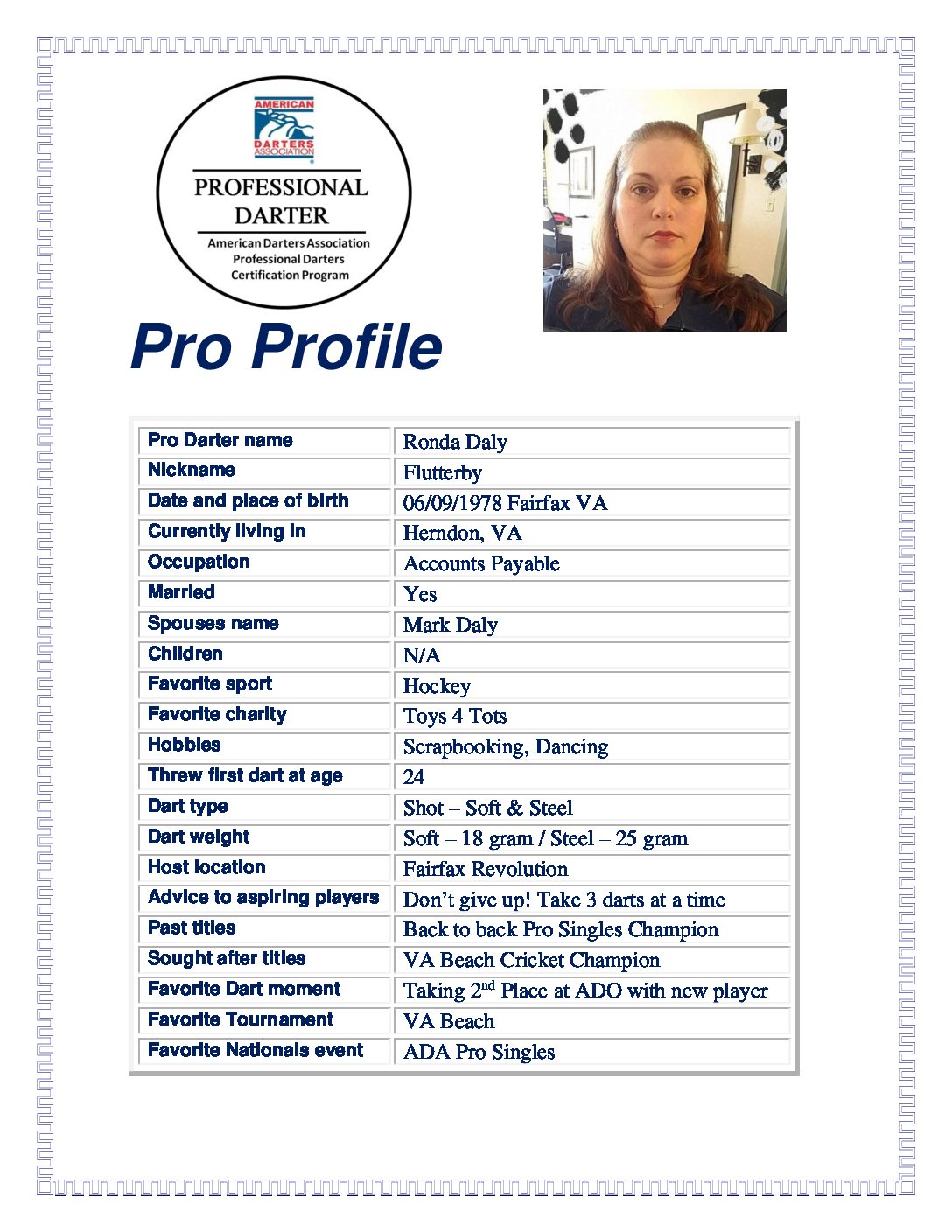 2020 ADA Pro Profile Form Ronda Daly - ADA - The American Darters ...