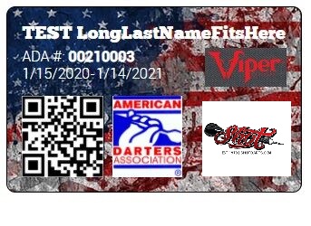 ADA membership card image - ADA - The American Darters Association